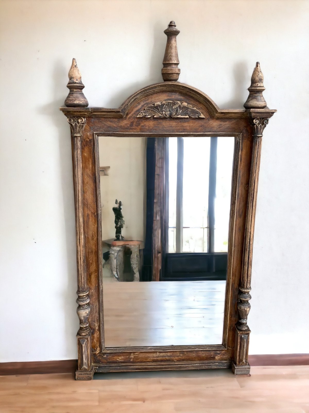 Stort retro spejl med udskæringer - Selvhenter, Genbrug - www ...